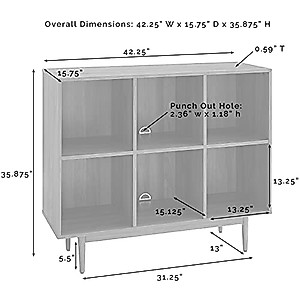 Crosley Furniture Liam Mid-Century 6-Cube Bookcase, Black