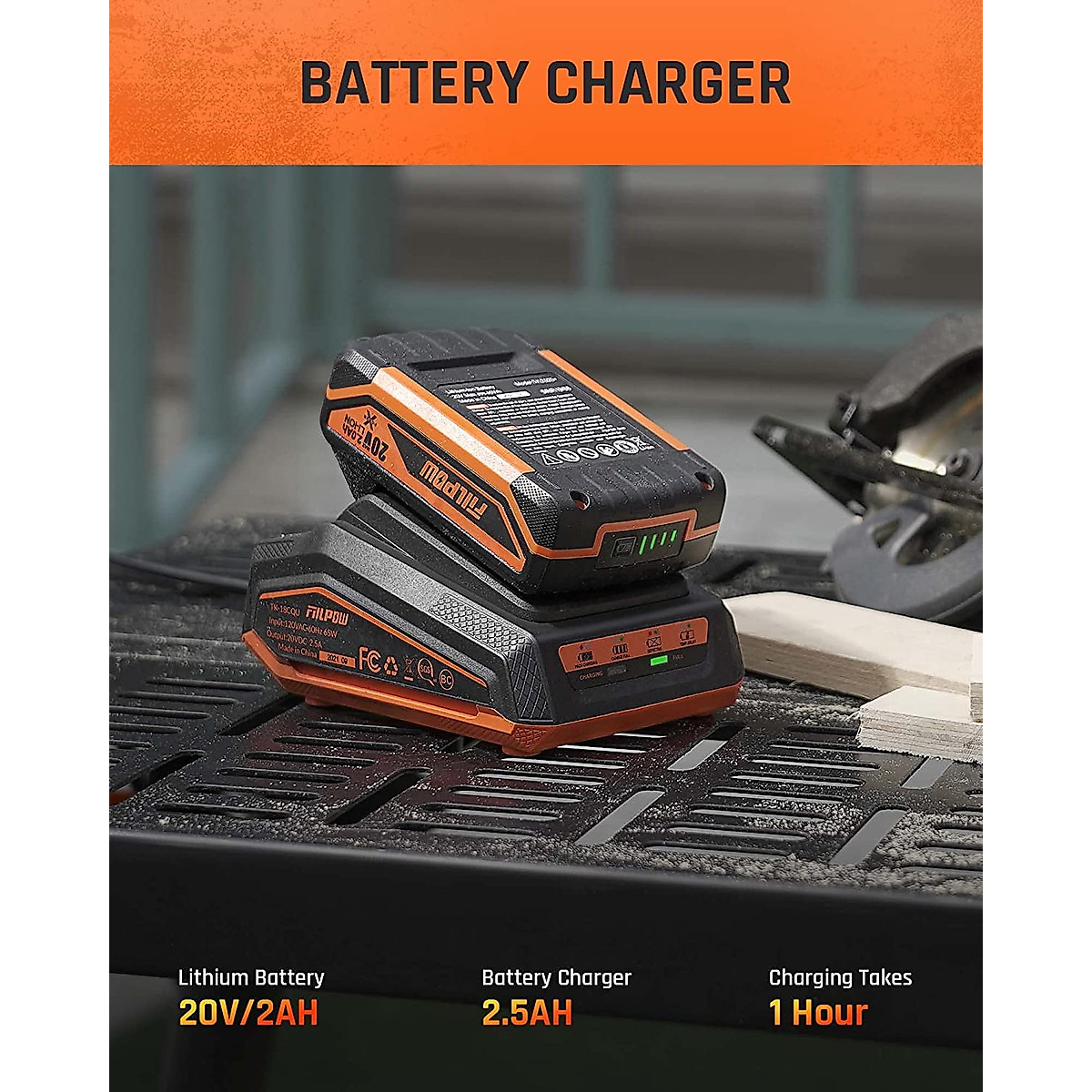 4-1/2 inch Cordless Circular Saw, 20V Mini Circular Saw Cordless 5500 RPM & 2.0Ah battery & Fast Charger, 3 Blades (24 TCT/80 HCS/60 DIAMOND) for Wood, Soft Metal and Tile - MC8 Pro