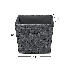 Household Essentials, Graphite 2 Pack Open Storage Bins, Medium-10 W x 11" D