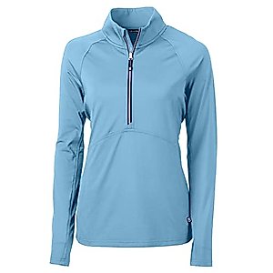 Cutter & Buck womens Adapt Eco Knit Stretch Recycled Half Zip Pullover Shirt, Atlas, Large US