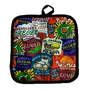 Artisan Owl New Orleans Iconic Food Logos Design Souvenir Pot Holder