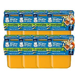 Gerber Mealtime for Baby 2nd Foods PowerBlend Baby Food Tubs, Chicken Noodle, Unsweetened with No Added Colors or Flavors, 2 - 4 oz Tubs/Pack (Pack of 8)