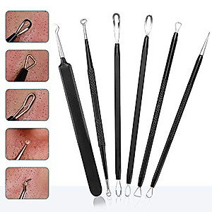 Blackhead Remover Pimple Popper Tool Kit - (6 Piece Kit) - Professional Stainless Pimples Comedone Extractor Removal Tool
