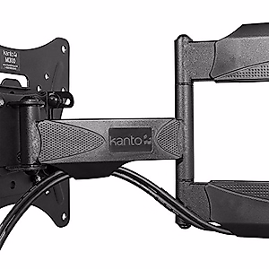 Kanto M300 Full Motion TV Wall Mount for 26 to 55-in TVs | Articulating Arm with 19" of Extension | Easy Tilt Design | 5" Offset | VESA Compatible TV Bracket | Heavy-Duty Steel | Black