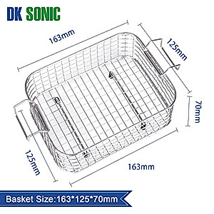 DK SONIC Ultrasonic Cleaner with Heater and Basket for Coins,Small Metal Parts,Record,Circuit Board,Daily Necessaries,Lab Tools,etc(2.1L, 110V)