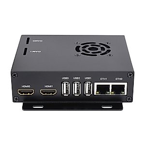 WIFI6 Dual Ethernet Base Board Box for Compute Module 4 with Metal Case, Compatible with WiFi AX210 & AX200 Module, Onboard Gigabit Ethernet RJ45 Connector x1, 100M Ethernet RJ45 Connector x 1,etc