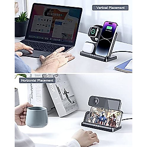 𝟮𝟬𝟮𝟯 𝗡𝗲𝘄 Wireless Charging Station 3 in 1 Wireless Charger for iPhone 14 13 12 11 Pro Max/X/8 Charging Station for Multiple Devices for Apple Watch Ultra SE 8 7 6 5 4 3 2 for AirPods Pro 3 2