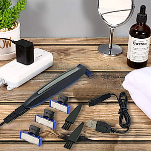 3PCS LinMei Solo Replacement Head and Shaver Charging Cord for Mens Solo Shaver Electric Trimmer with Clean Brush