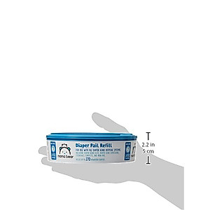 Amazon Brand - Mama Bear Diaper Pail Refills for Genie Pails, Unscented, 270 Count (Pack of 1)