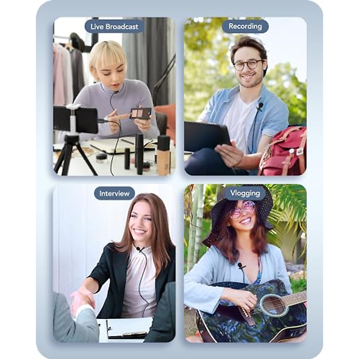 PoP voice Professional Lavalier Microphone for iPhone Wired Lapel Mic for Video Recording (16.4FT)