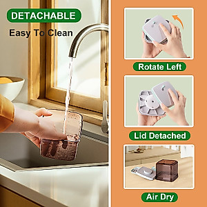 Formula Container, 1700Ml/730g Airtight Formula Dispenser, One Button Handy Pop Up Food Containers Milk Powder Container, BPA-Free Food Storage Containers with Lids, Scoop and Scraper, Dark Brown