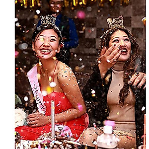 AOPRIE Birthday Crown Gold Birthday Queen Headband for Girl Birthday Tiara for Women Princess Crown Rhinestone Happy Birthday Hair Accessories