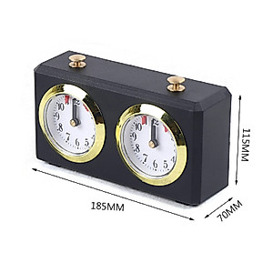 Mechanical Chess Clock Timer, Professional Analog Wood Clock High Precision Master Tournament Analog Chess Clock Timer Portable Countdown Clock Board Game Timing Tool for International Chess Matches