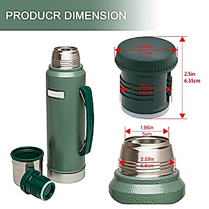 Parts Shop Replacement Thermos Stopper For Stanley Classic Vacuum Insulated Wide Mouth Bottle (1.1 QT, 2 QT)