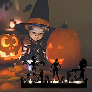 Funny Shadow Candle Holders, Black Candle Stick Candle Holder, Vintage Candles Stands, Home Bar Party Halloween Tabletop Candle Holders Decor for Shadows On Walls and Atmosphere (G)