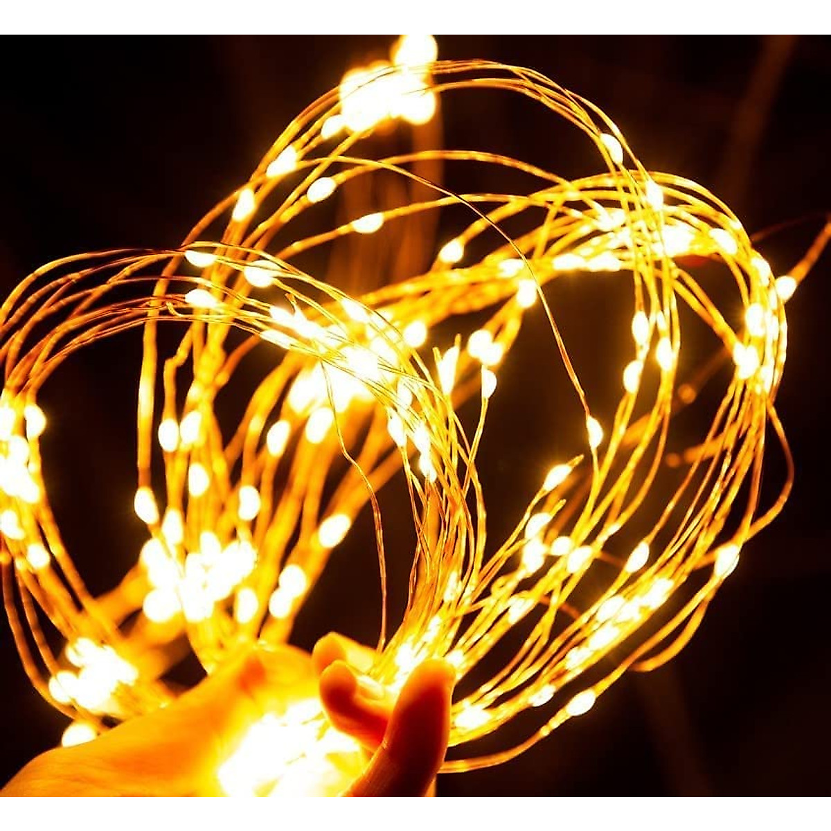 2 Pack Fairy Lights with Remote 250 LED Battery Operated Outdoor Waterproof Twinkle Lights 8.2ft Waterfall Lights Firefly Lights for Garden Wedding Birthday Christmas Decorations (Warm White)