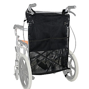 CUSENA Wheelchair Oxygen Tank Holder, Oxygen Backpack Wheelchair Bag Pouch Carrier, Oxygen Cylinder Holder Bag for Walker, Rollator, Fits D and E Cylinder Bottle,Black,66x47cm