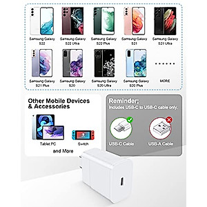 25W USB C Charger Super Fast Charging for Samsung Galaxy A04S A03S A02S Z Flip 4 Z Fold 3 A14 A13 A12 A53 S10 S20 S21 S22 S23 Ultra Google Pixel 7 6 Pro 6a, Android Phone Charger Type C Block Cable