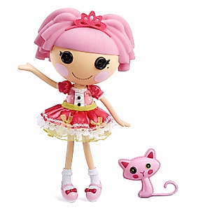 Lalaloopsy Jewel Sparkles and Pet Persian Cat, 13" Princess Doll with Pink Hair, Pink Outfit and Accessories, Reusable House Playset- Gifts for Kids, Toys for Girls Ages 3 4 5+ to 103 Years Old