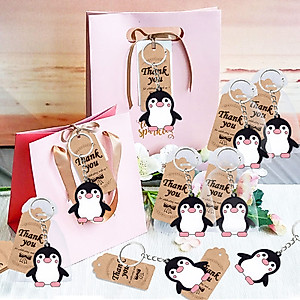 Elecrainbow 24 Pack Penguin Keyring Pack Party Favor for Penguin Lover, Guest Return Gift, Animal Themed Party, Baby Shower, Birthday