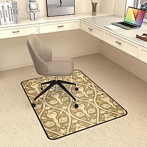 Mapuon Heavy Duty Desk Chair Mat for Carpet & Hardwood Floors, 48" x 36" Exquisite Jacquard Floor Mat Office Chair Mat for Carpeted Floors and Hardwood Floor for Home Office