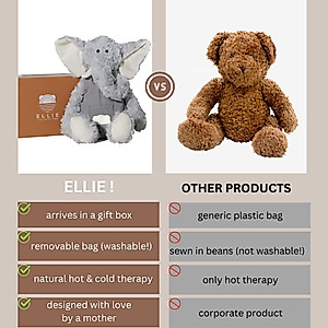 “Ellie” Microwavable Stuffed Animal – Stuffed Animal Heating Pad - Heatable, Coolable, Washable Stuffed Animals
