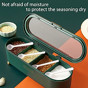 Nordic Style Seasoning Jar Creative Seasoning Box Multi-Grid Household Seasoning Bottle Seasoning Storage Box Sugar MSG Bottle Salt Box