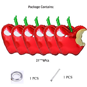 Apple Balloons for Back to School Decorations - Pack of 6,snow white birthday party decorations