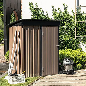 5x3 FT Storage Shed Outdoor Metal Tool Garden Shed with Single Lockable Door, Metal Garden Shed Waterproof and Anti-Rust Tool Storage Shed for Backyard Patio Lawn