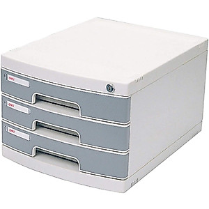 Desktop Drawer Cabinet Flat File Cabinet Storage, Desktop Drawer Cabinet, 3/4/5 Tier Office Supplies Desktop Storage Organizer Box, with Drawer and with Lock. (Size : 3 Draws)
