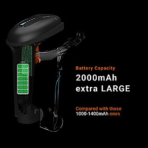 Tera Barcode Scanner Wireless Versatile 2-in-1 (2.4Ghz Wireless+USB 2.0 Wired) with Battery Level Indicator, 328 Feet Transmission Distance Rechargeable 1D Laser Bar Code Reader USB Handheld (Black)