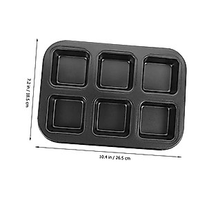 SWOOMEY Square Baking Pan Tray Mold Toast Bread Mini Oven Loaf Baking Molds Brownie Baking Pans Muffin Pan Washable Baking Pan Bread Pans Kitchen Cake Pan Non-stick Coating Cheese Black