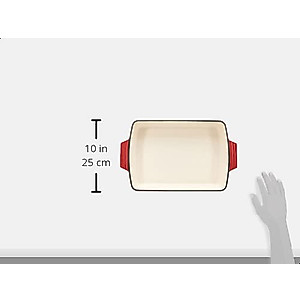 AmazonCommercial Enameled Cast Iron 13-Inch Roasting/Lasagna Pan, Red