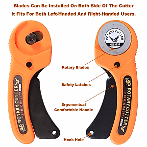 146 Pcs Rotary Cutter Set for Fabric，45mm Rotary Cutter Tool Kit with Cutting Mat，Tape Measure，Carving Knife，Storage Bag，Replacement Cutter Blades，Rotary Cutter Kit for Sewing and Quilting