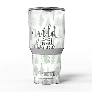 Design Skinz Wild and Free - Skin Decal Vinyl Wrap Kit Compatible with The Yeti Rambler Cooler Tumbler Cups