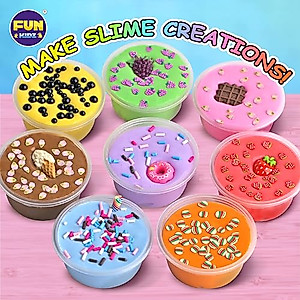4 LB Milky Butter Slime Bucket Gift for Girls, FunKidz 64 FL OZ Huge White Premade Scented Slime Kit Toy with 29 Variety Add-Ins Perfect Birthday Present for Kids Age 6+