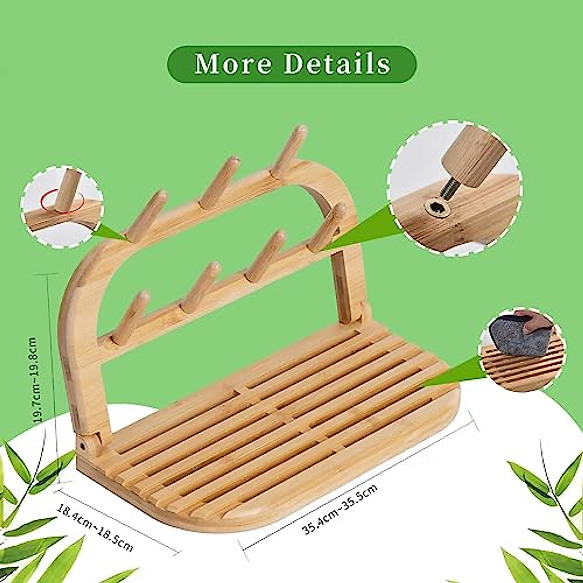 Dckuail Bamboo Baby Bottle Drying Rack, Organize Your Kitchen with Our Convenient Bottle Drying Rack,Drying Rack for Baby Bottles, Cups, Pacifiers and Accessories
