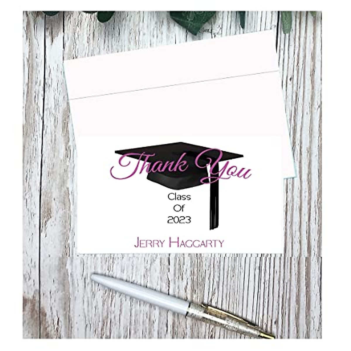 (24 Pack) Thank You Cards With Envelopes For Graduation – Folded Personalized Cards – Choice of 20 Colors – 100lb (270 GSM) Cardstock and 70lb Envelopes (24 5x7 Cards & A7 Envelopes)