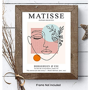Matisse Wall Art - 8x10 Matisse Poster - Matisse Print - Line Art Decor - Minimalist Wall Art - Abstract Art - Aesthetic Pictures - Mid Century Modern Wall Art - Henri Matisse - Minimal Wall Art