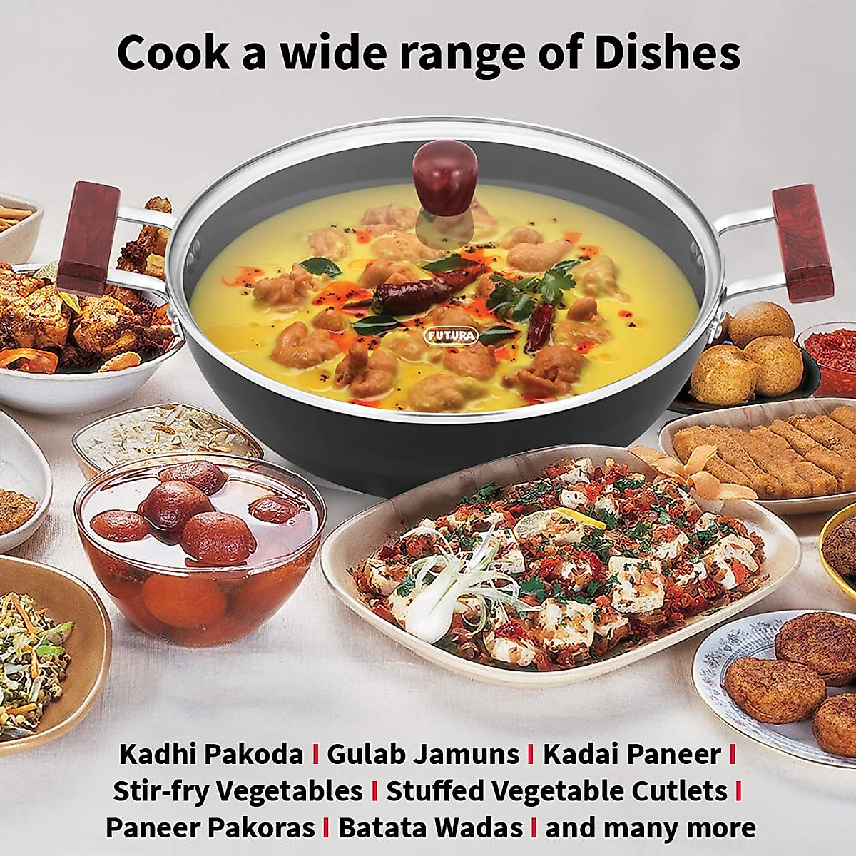 FUTURA INK50G Kadai, 5 Litre, Black