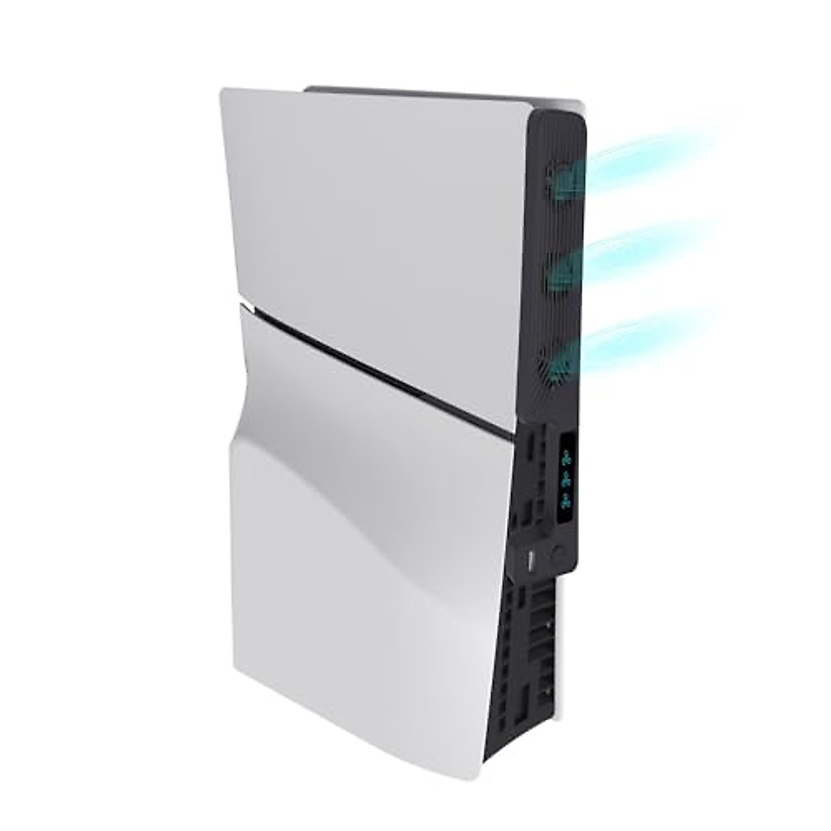 Hesupy Cooling Fan for PS5 Slim Gaming Console for Sony P5 Slim Thermal Cooler Fan, Built-in 3 Fans, with 3 Air Speed Settings, Fan Speed Up to 9500RPM (Black)