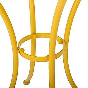 Christopher Knight Home Colmar Outdoor Iron Bistro Set, 3-Pcs Set, Matte Yellow
