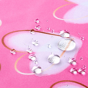 Waterproof Pink Hearts Bib Apron for Spring for Kitchen Baking Cooking Hair Stylists Cosmetologists