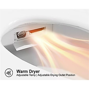 HOROW Luxury Smart Toilet, Heated Bidet with Dryer and Warm Water, Bidet Toilet with Heated Seat, Auto Close Toilet Seat, Modern Tankless Toilet with Remote Control, Night Light, White