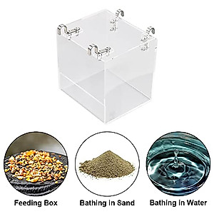 NEWCOMDIGI 1 Piece Bird Bathtub, Bird Bath for Cage, Canary Bath Inside Cage, Bird Bath Box with Hook, Cage Accessory for Parakeet, Parrots, Crested Myna, Sun Conure, Cockatiel