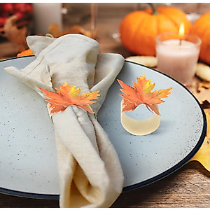 Gift Boutique 100 Pieces Thanksgiving Paper Rings Harvest Maple Leaves Napkin Ring Holders Fall Band for Autumn Home Kitchen Dining Table Holiday Dinner Wedding Party Supplies Table Decorations
