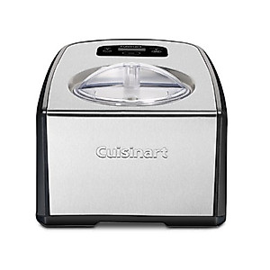 Cuisinart ICE-100 1.5-Quart Ice Cream and Gelato Maker, Fully Automatic with a Commercial Quality Compressor and 2-Paddles, 10-Minute Keep Cool Feature, Black and Stainless Steel