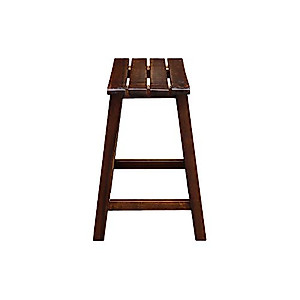 IC International Concepts International Concepts Slat Seat, 18-inch, Espresso,Brown Stool