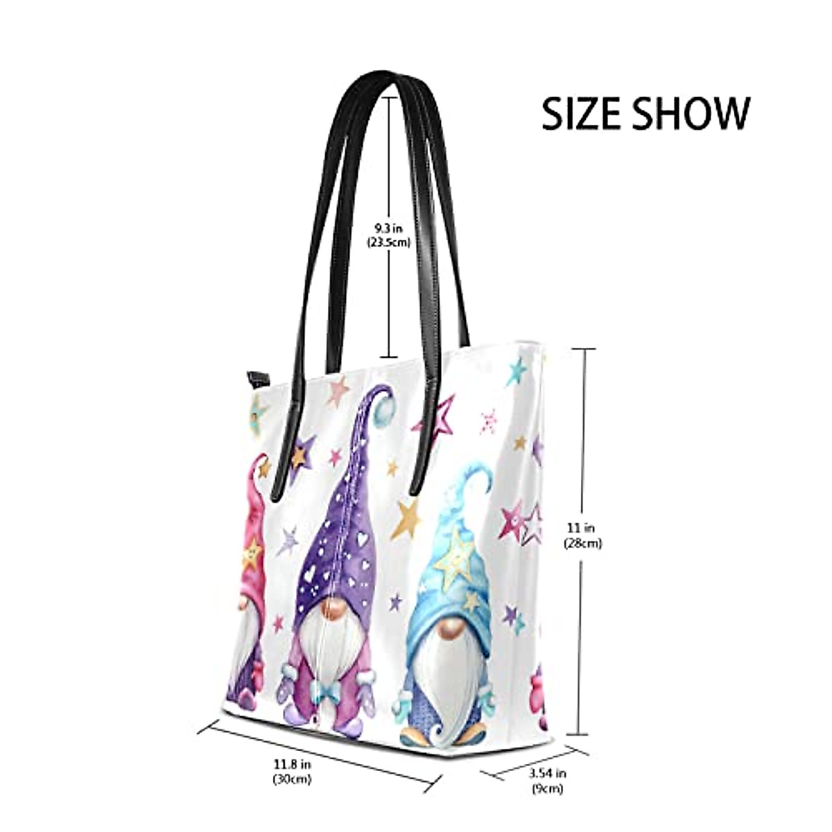 senya Colorful Gnomes With Stars Handbags Shoulder Bags Leather Crossbody Handbag for Women Tote Satchel