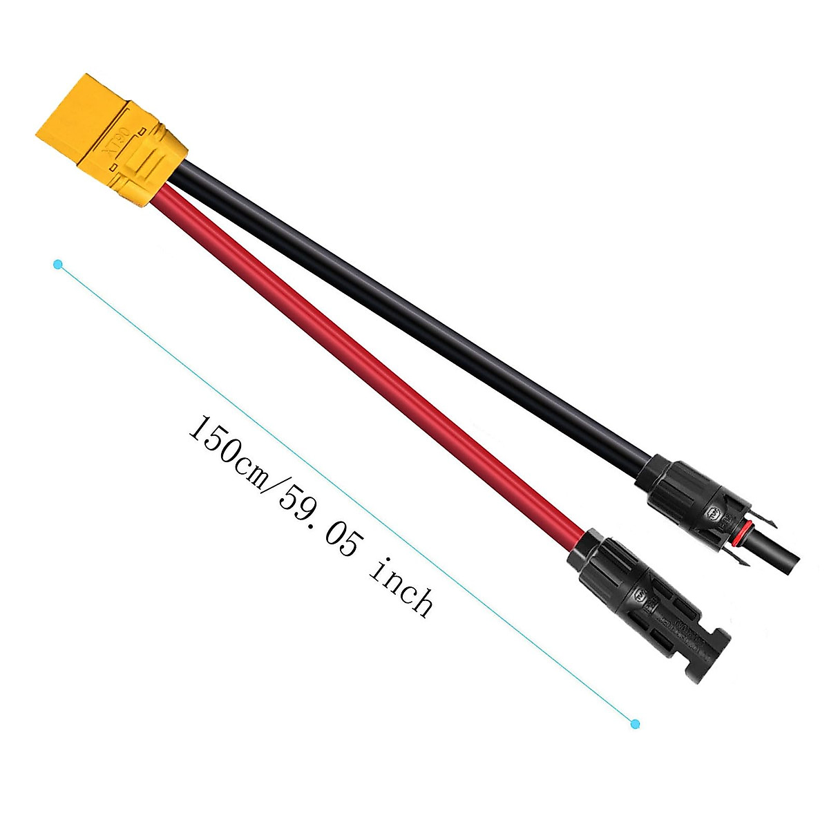 ZkeeShop 10AWG XT90 to Solar Connector Cable Extension Cable Compatible for Portable Power Station Solar Generator 4.92FT (XT90 Female)